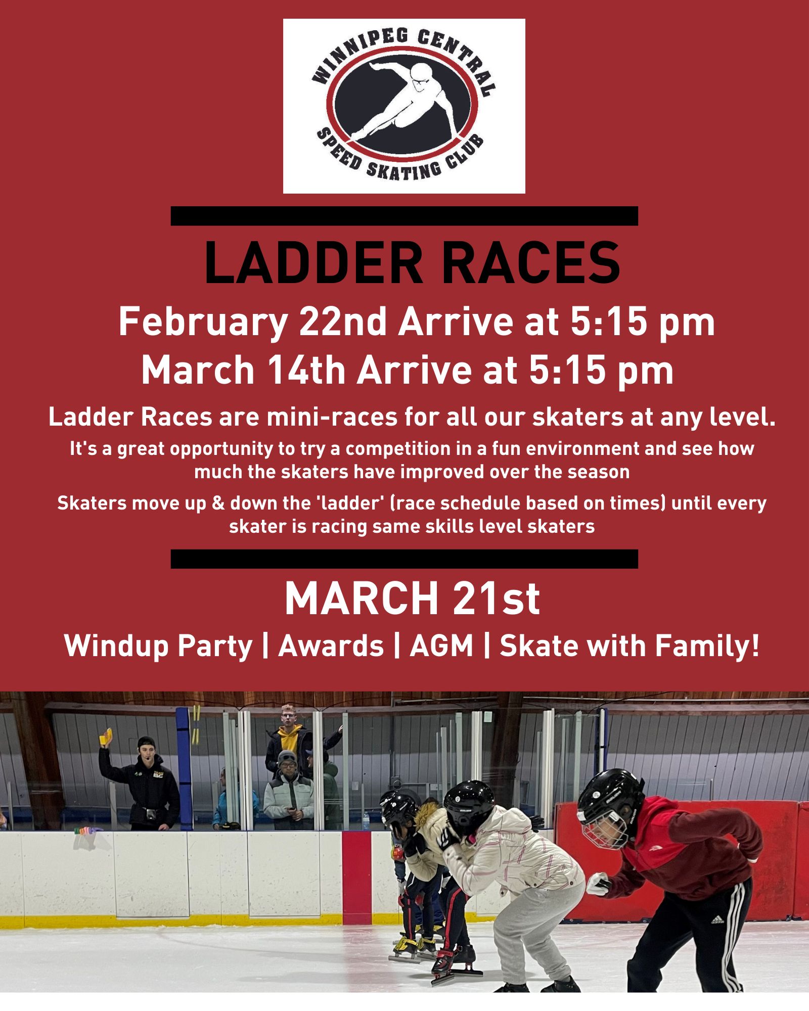 1 MORE LADDER RACE COMING UP! – Winnipeg Speed Skating Club